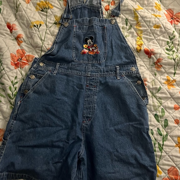 Disney | Pants & Jumpsuits | Vintage Denim Overalls With Mickey Mouse ...